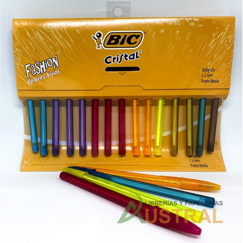 Esfero Bic shimmers B12 set x15 - Librería y Papelería Austral