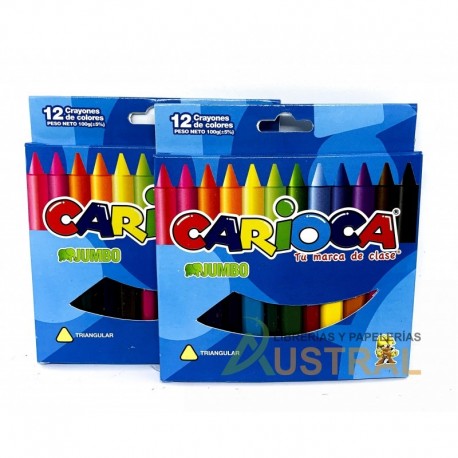 Crayon Carioca Jumbo triangular x12c - Librería y Papelería Austral