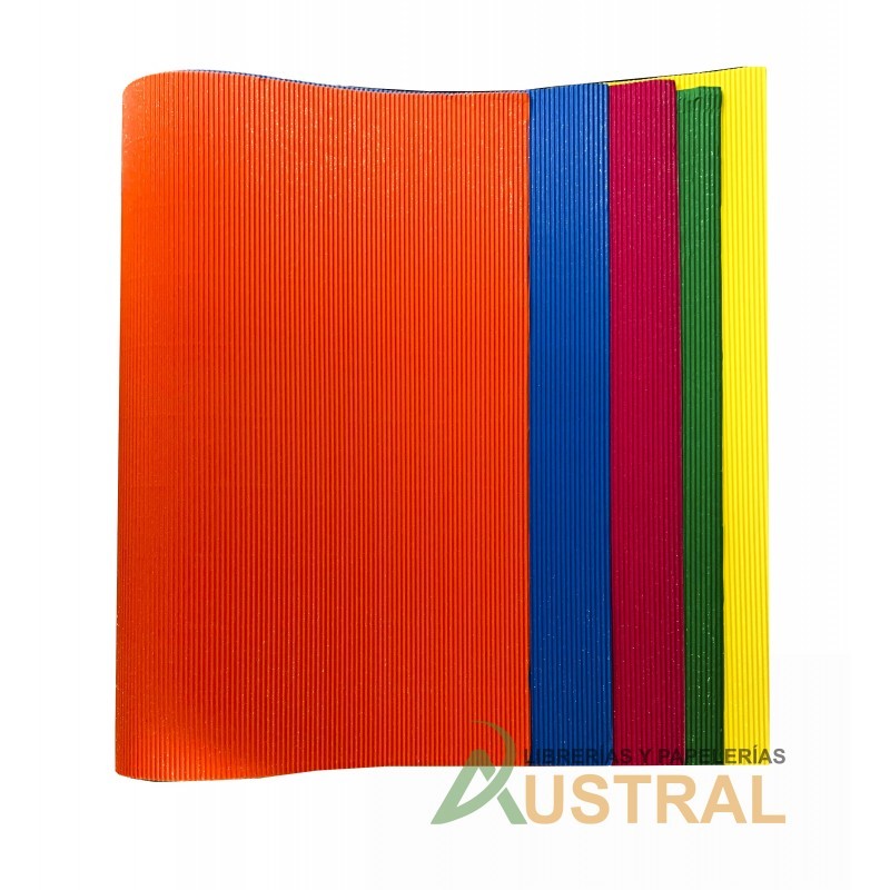 Cartulina Corrugada Escarchada 50x70 - Librería y Papelería Austral