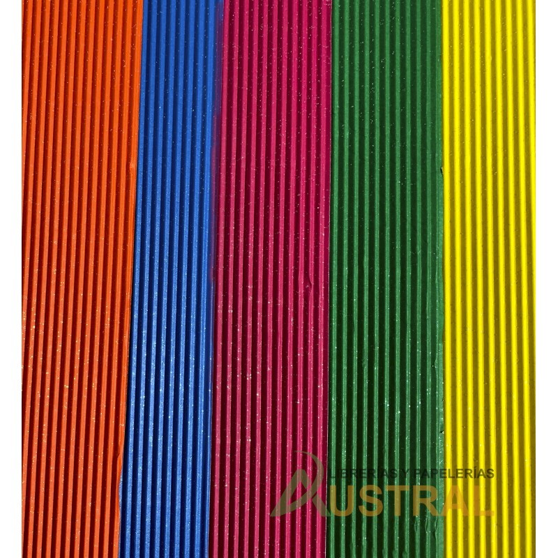 Cartulina Corrugada Escarchada 50x70 - Librería y Papelería Austral