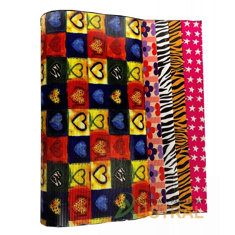 Cartulina Corrugada Fluorecente 50x70 naranja - Librería y Papelería Austral