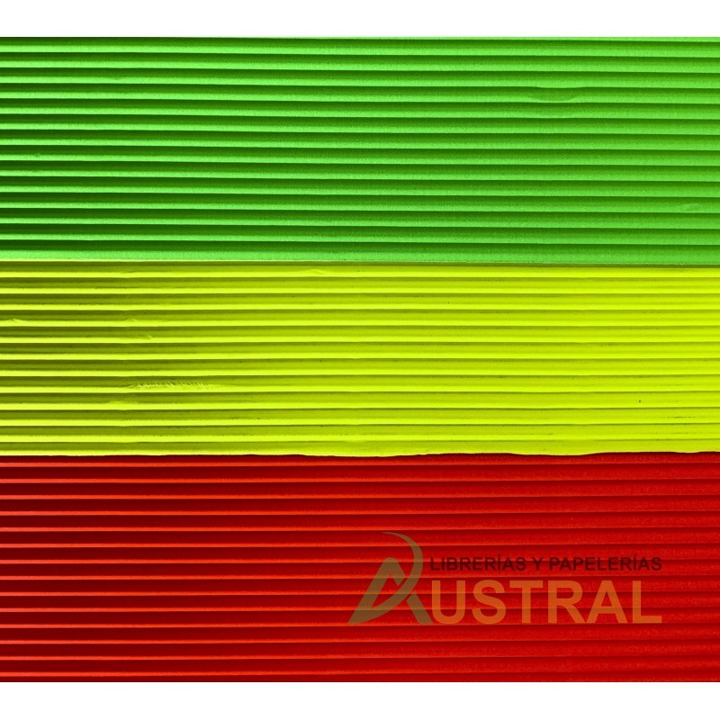 Cartulina corrugada pliego fosforecente - Librería y Papelería Austral