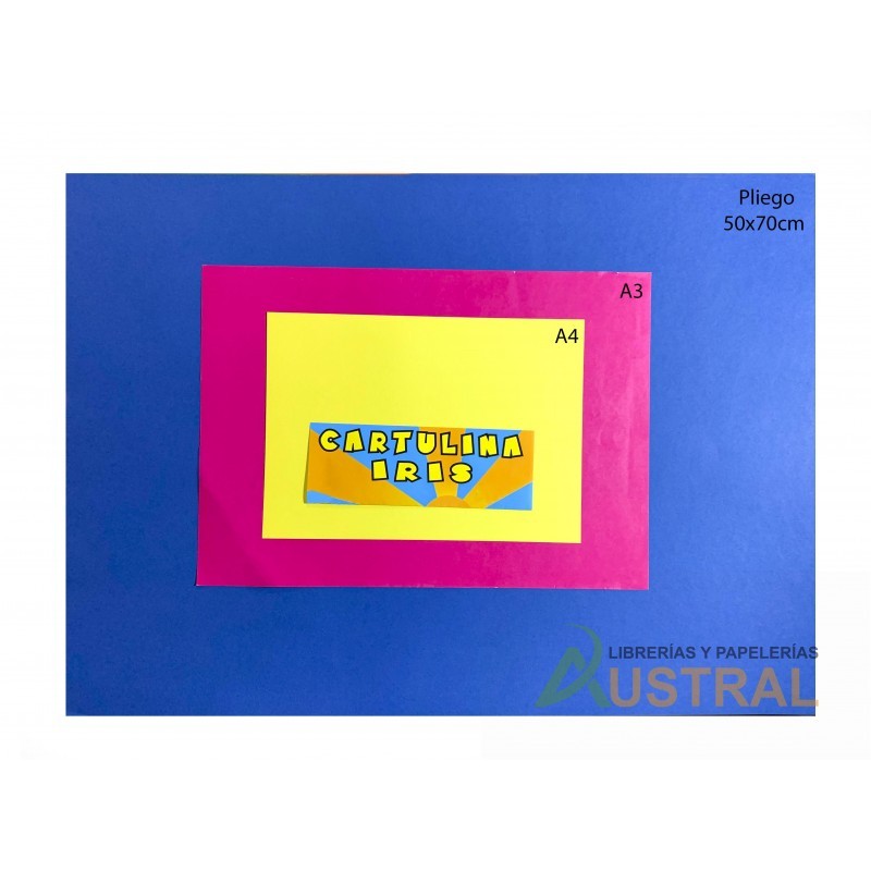 Cartulina Iris A4/A3/Pliegos - Librería y Papelería Austral