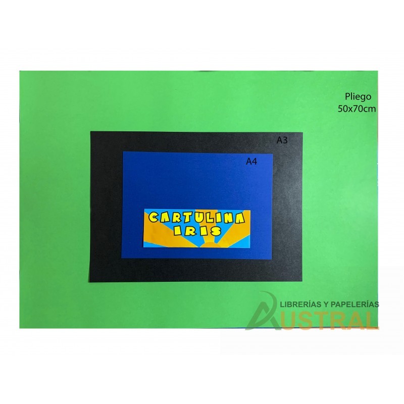 Cartulina Iris A4/A3/Pliegos - Librería y Papelería Austral