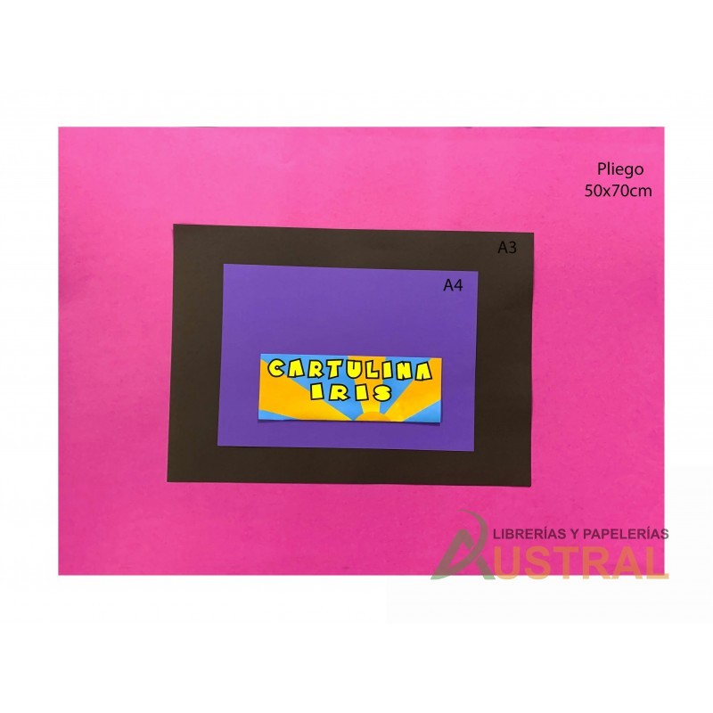 Cartulina Iris A4/A3/Pliegos - Librería y Papelería Austral