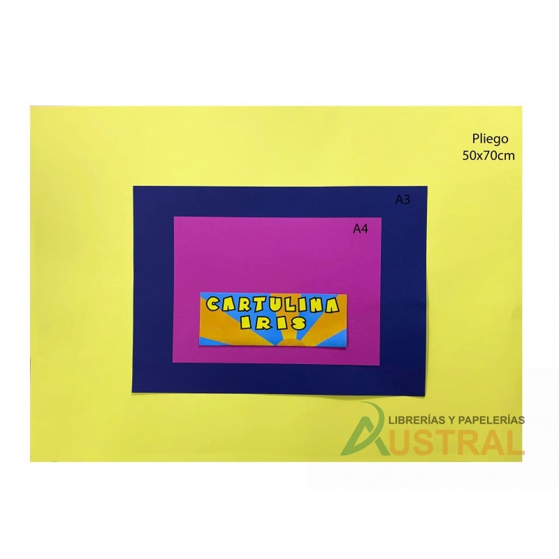 Cartulina Iris A4/A3/Pliegos - Librería y Papelería Austral